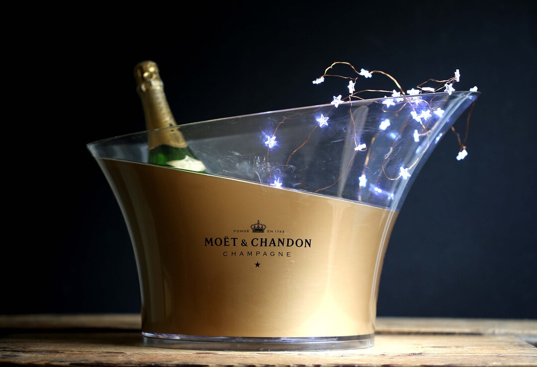 HUGE French MOET & Chandon Champagne Bath Ice Bucket Gold Wine Cooler ...