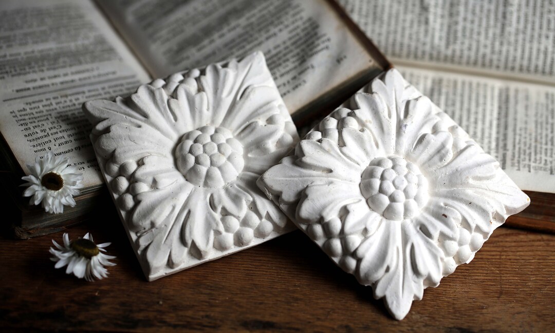 2 Plaster Squares Architectural Salvage Moldings Details Craft ...