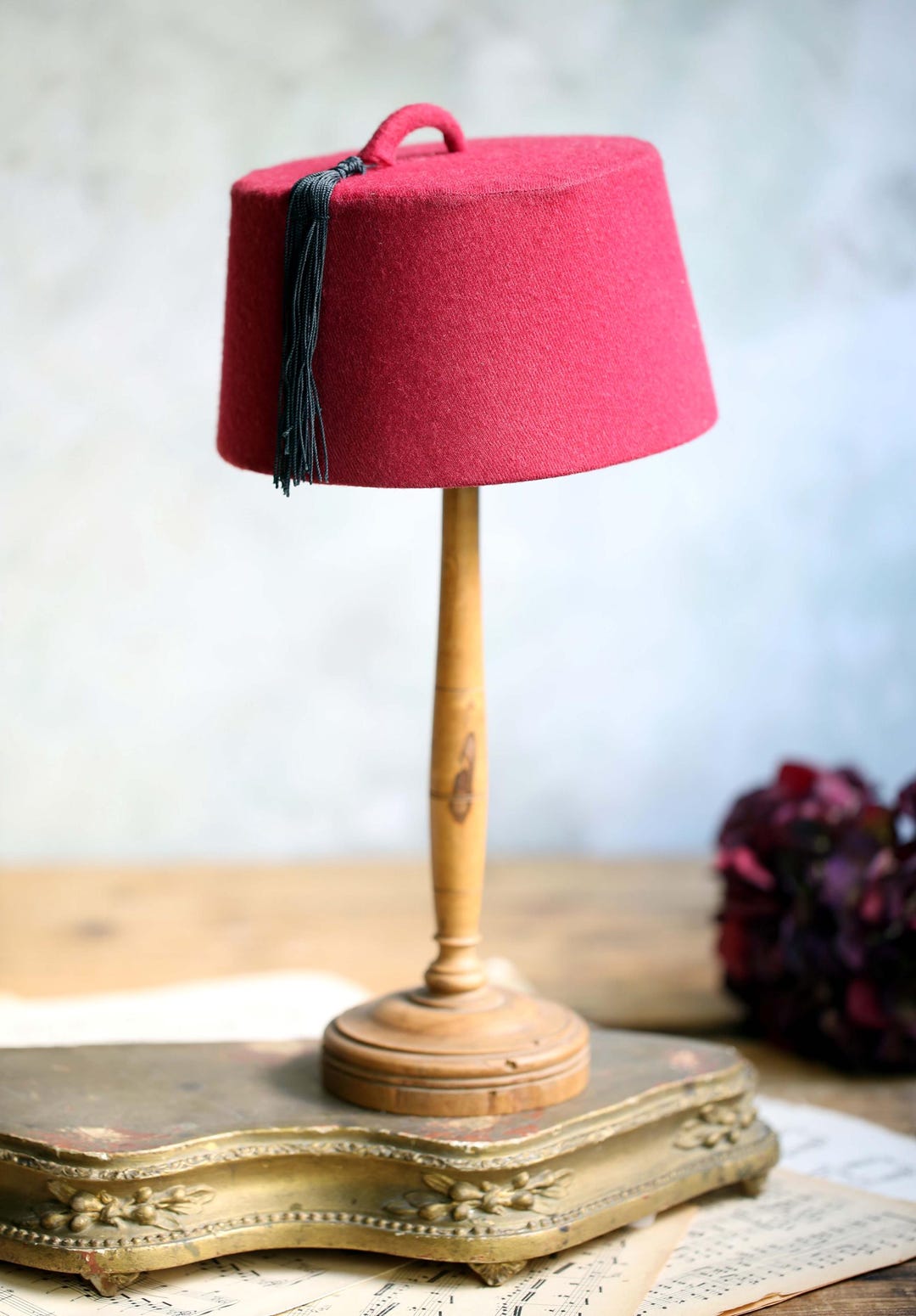 Vintage Fez Red Felt Cap Hat - Etsy