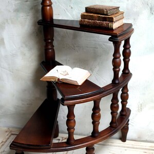 French Wooden Library Steps Spiral Steps Stepladder Book Shelf Curved ...