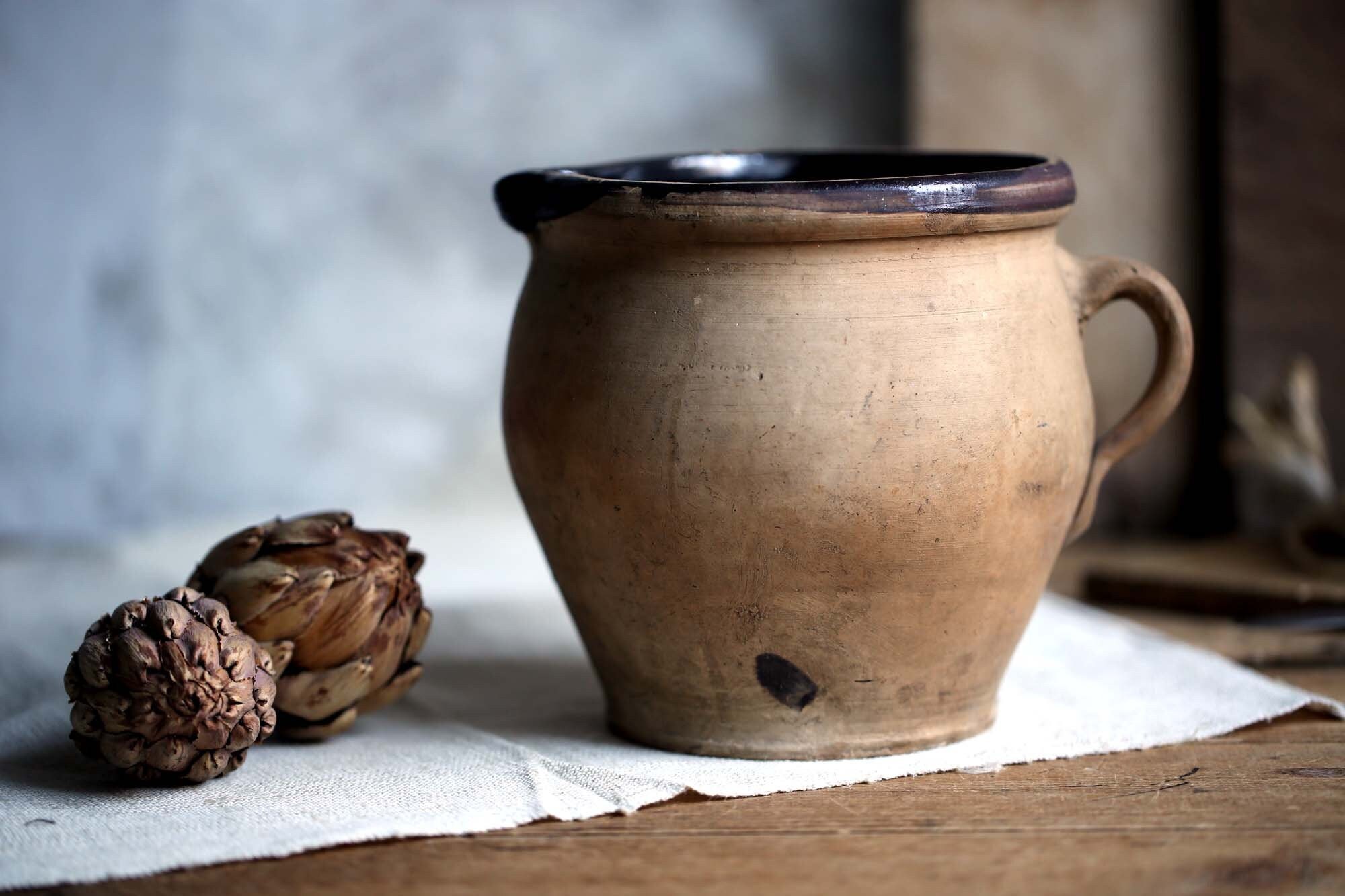 Kitchen & Dining RARE Large Antique French Wine Pitcher Jar Rustic ...