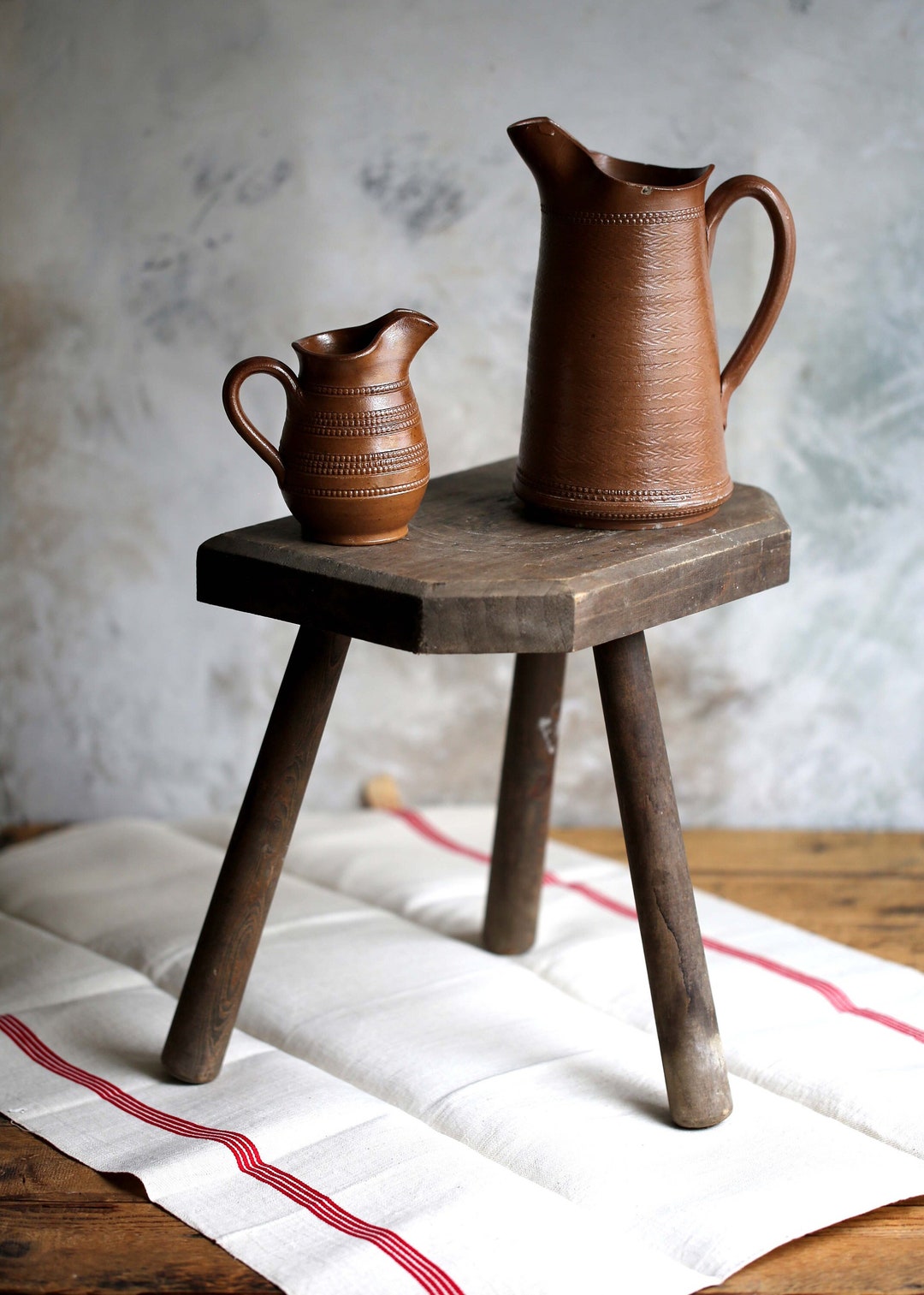Primitive French Milking Stool Wabi Sabi Rustic Milkmaid Stool Rustic ...