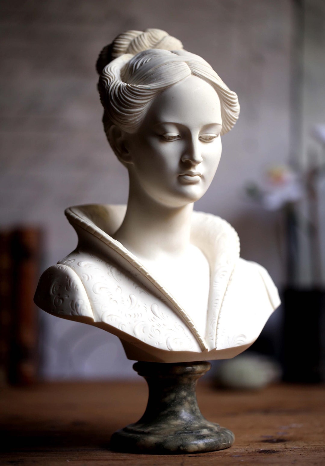 Bust of a Lady A Giannelli French Bust Large Ivorine Statue ...