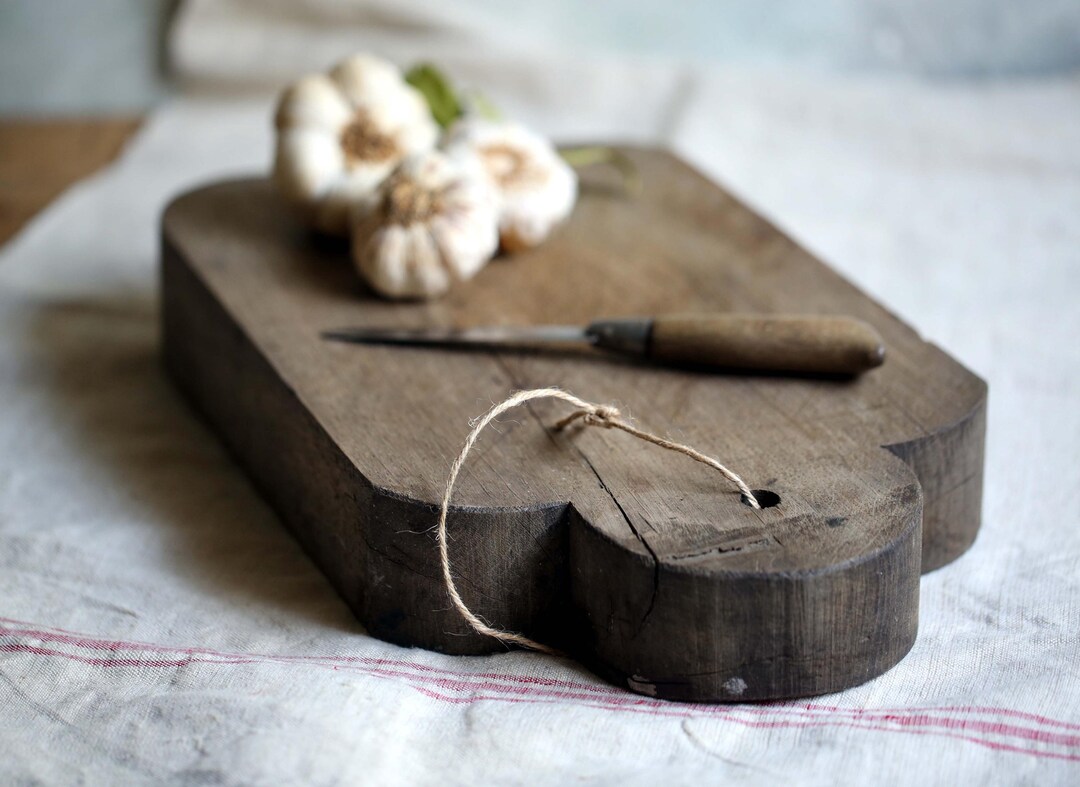 Large French Butchers Block Antique Bread Board Chunky Wooden Chopping ...
