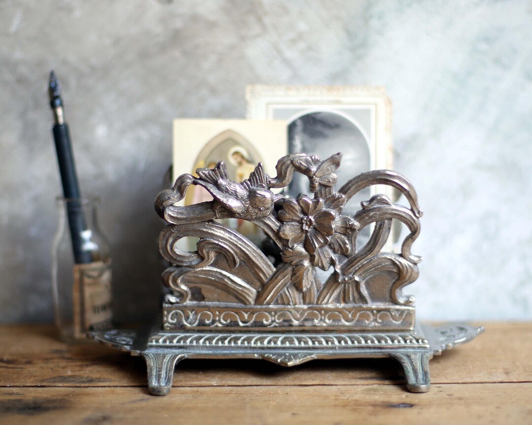 Antique Letter Rack Art Nouveau French Paper Holder Desk Ornament - Etsy