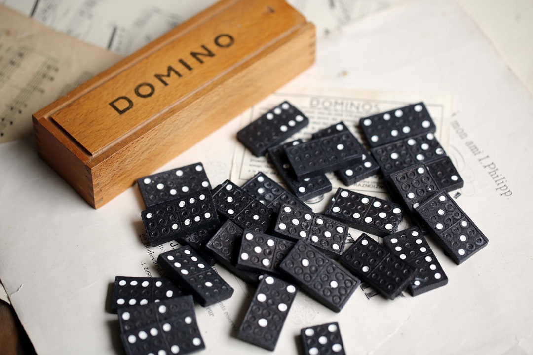 Full Set of French Dominoes 28 Tiles With Wooden Box Vintage - Etsy