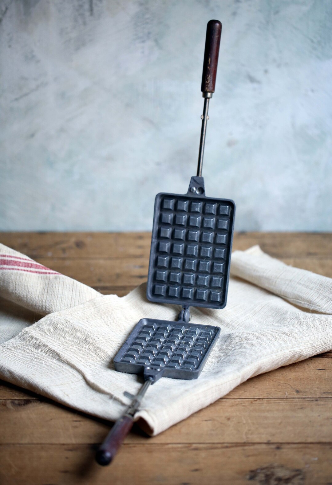 Vintage French Kitchen Metal Stove Top Waffle Iron Maker - Etsy