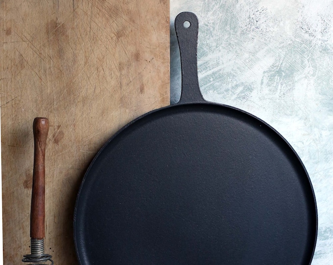 Vintage French Black Cast Iron Crepe Pancake Pan Skillet Frying Pan Andre A Cousances/le Creuset ...