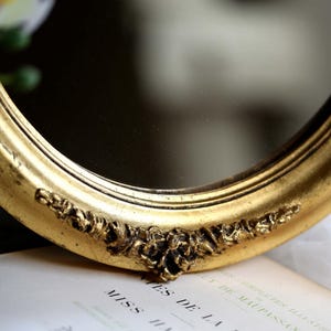 Vintage French Rococo Style Mirror With Gold Resin Oval Frame With Bow ...