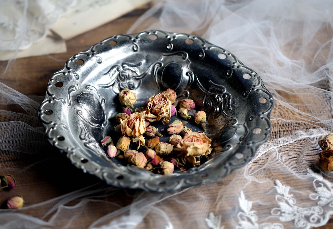 Antique Serving Dish French Rococo Style Silver Plate Round Candy Dish ...