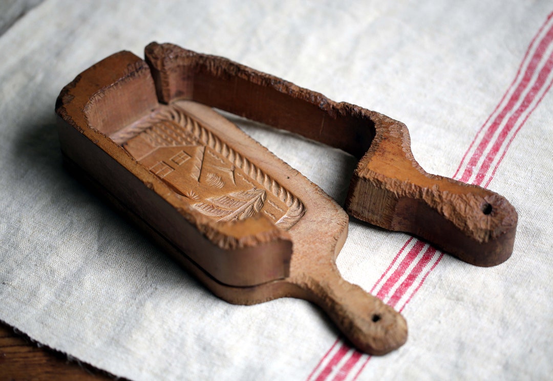 Primitive Butter Mold Antique French Hand Carved Hinged Wooden Mould - Etsy