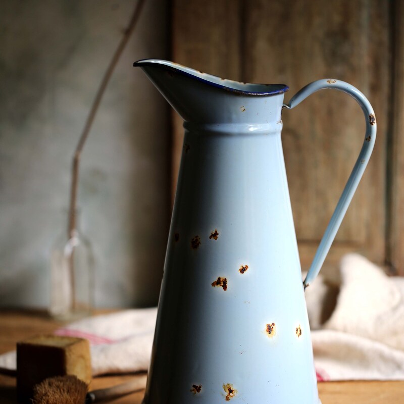 French Enamelware Pitcher - Etsy
