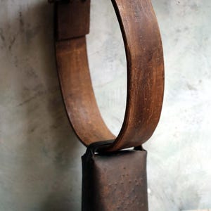 Large Antique Cow Bell Carved Wooden Cattle Yolk Alpine Primitive Farm ...