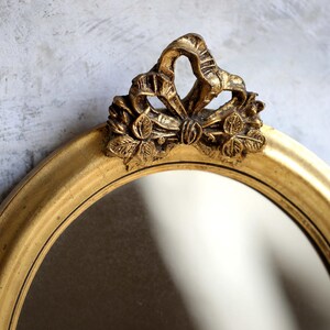 Vintage French Rococo Style Mirror With Gold Resin Oval Frame With Bow ...
