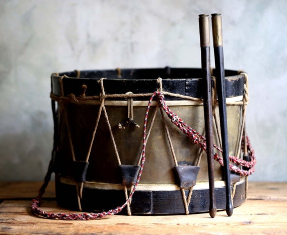 Antique Brass Drum French Military Napoleonic Musical - Etsy