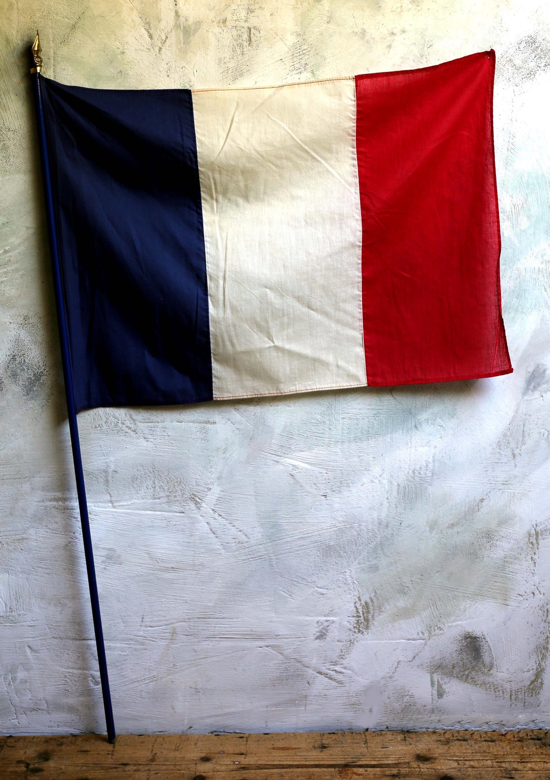 Vintage French Flag Pole Tricolor Red White & Blue Standard - Etsy