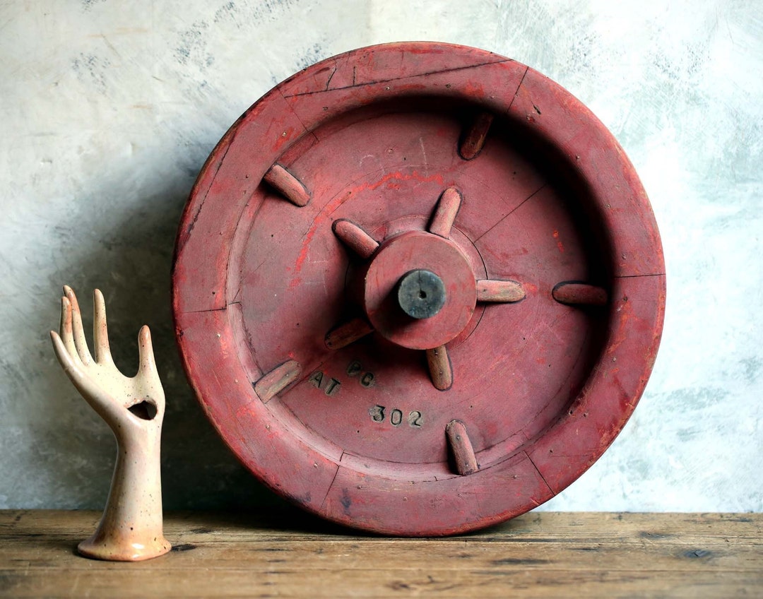 Antique Train Wheel Mold Wooden Foundry Pattern Vintage Industrial ...