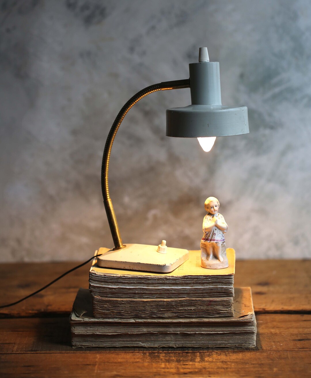 Small Gooseneck Lamp French Grey Vintage Desk Light Working Office ...