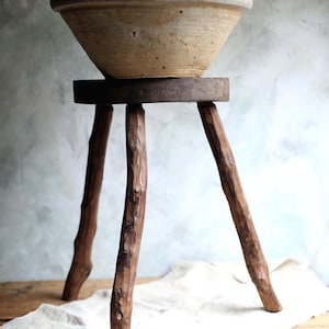 Primitive French Milking Stool Wabi Sabi Rustic Milkmaid Stool Rustic ...