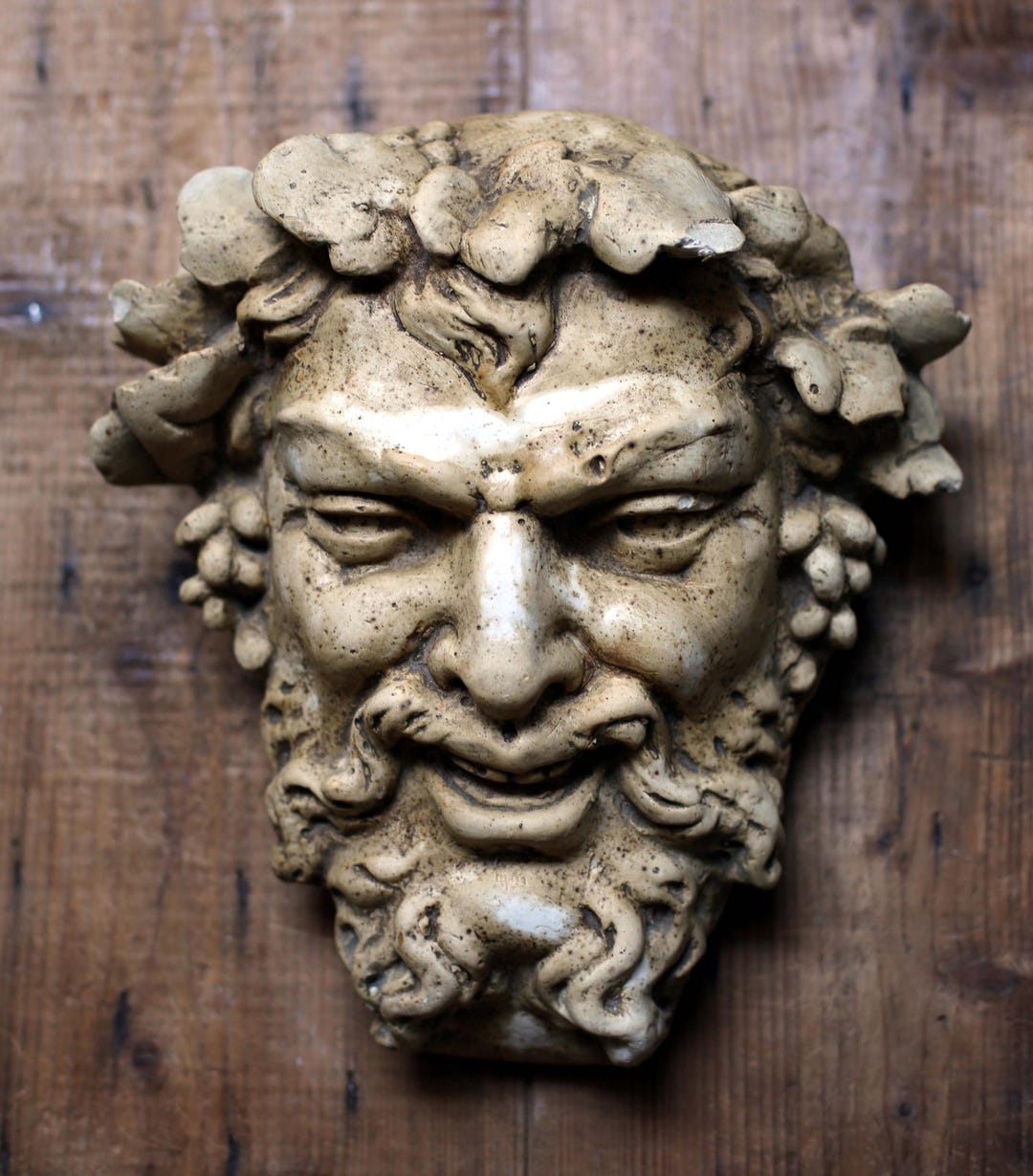 Large Antique Bacchus Wall Plaque Dionysos Man Face High Relief ...