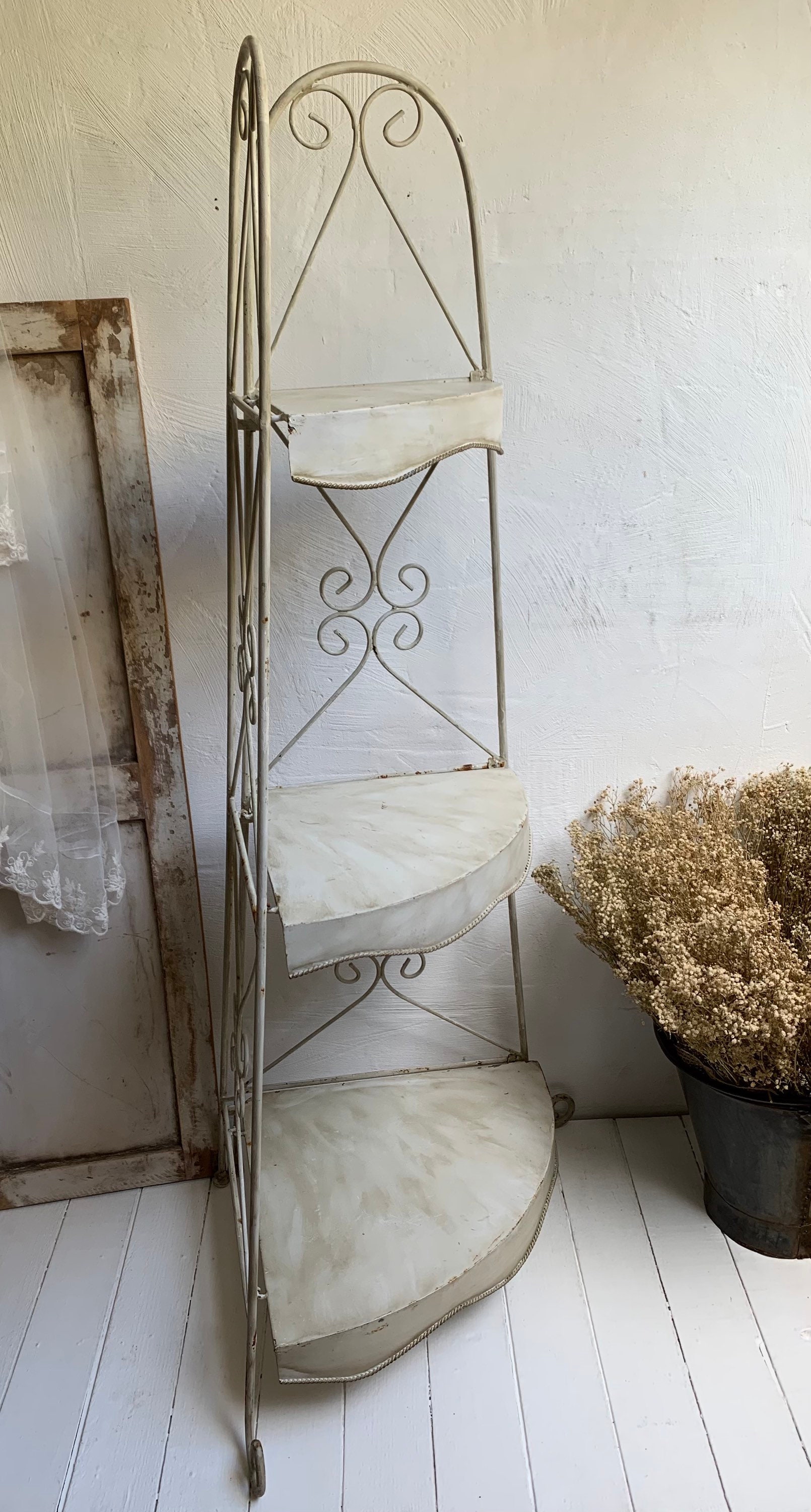 Large Antique French Bakers Rack Corner Unit Shop Shelves | Etsy