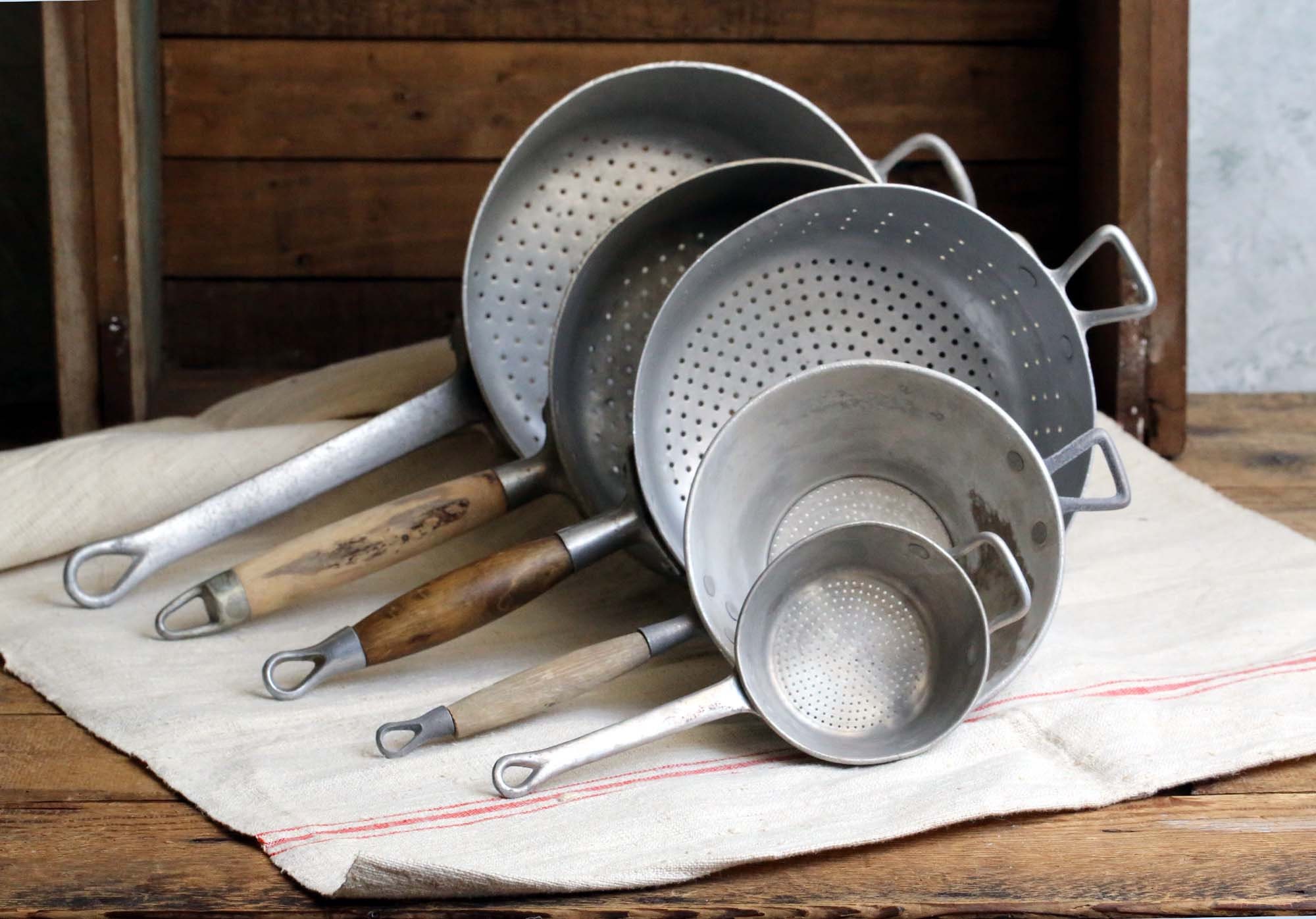 Home & Living 5 Vintage French Colanders Drainers Kitchen Strainers ...