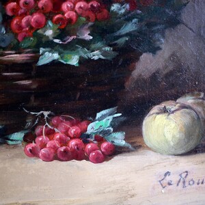 Original Still Life Oil Painting by Constantin Leroux Fruit on Canvas ...