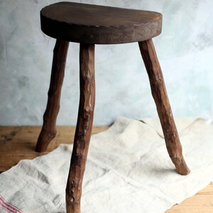 Primitive French Milking Stool Wabi Sabi Rustic Milkmaid Stool Rustic ...