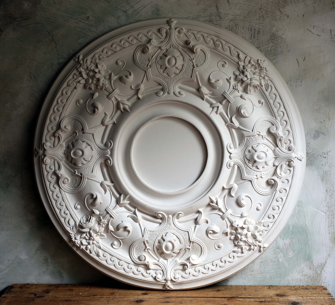Large Vintage French Ceiling Medallion Round Molding Rococo Style ...