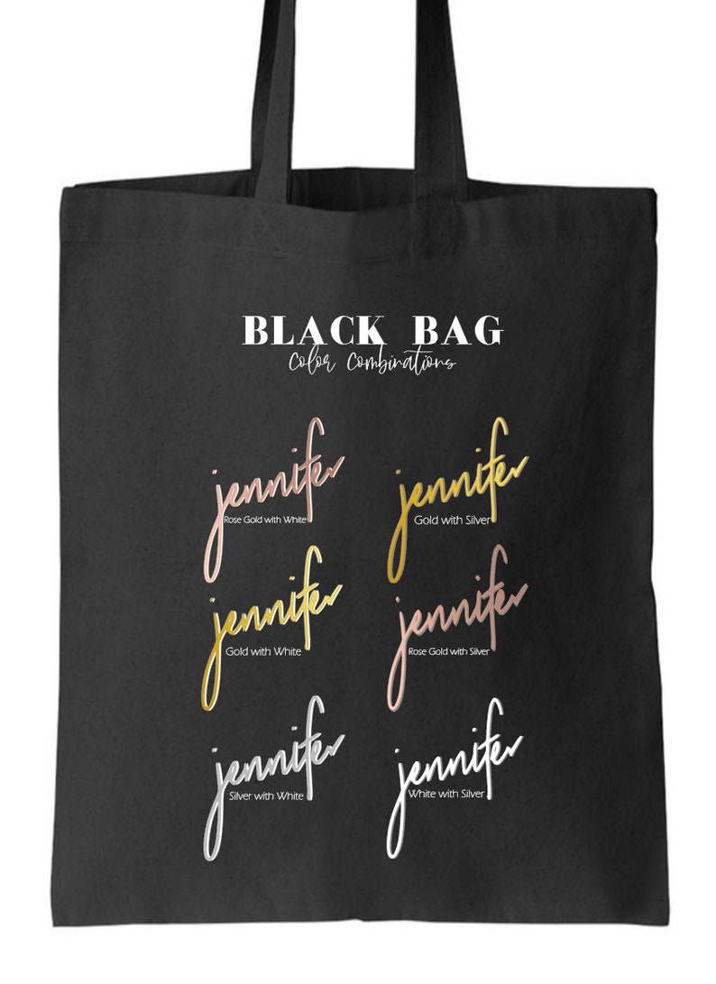 Custom Tote Bag With Shadow Font Personalized Tote Bags for - Etsy