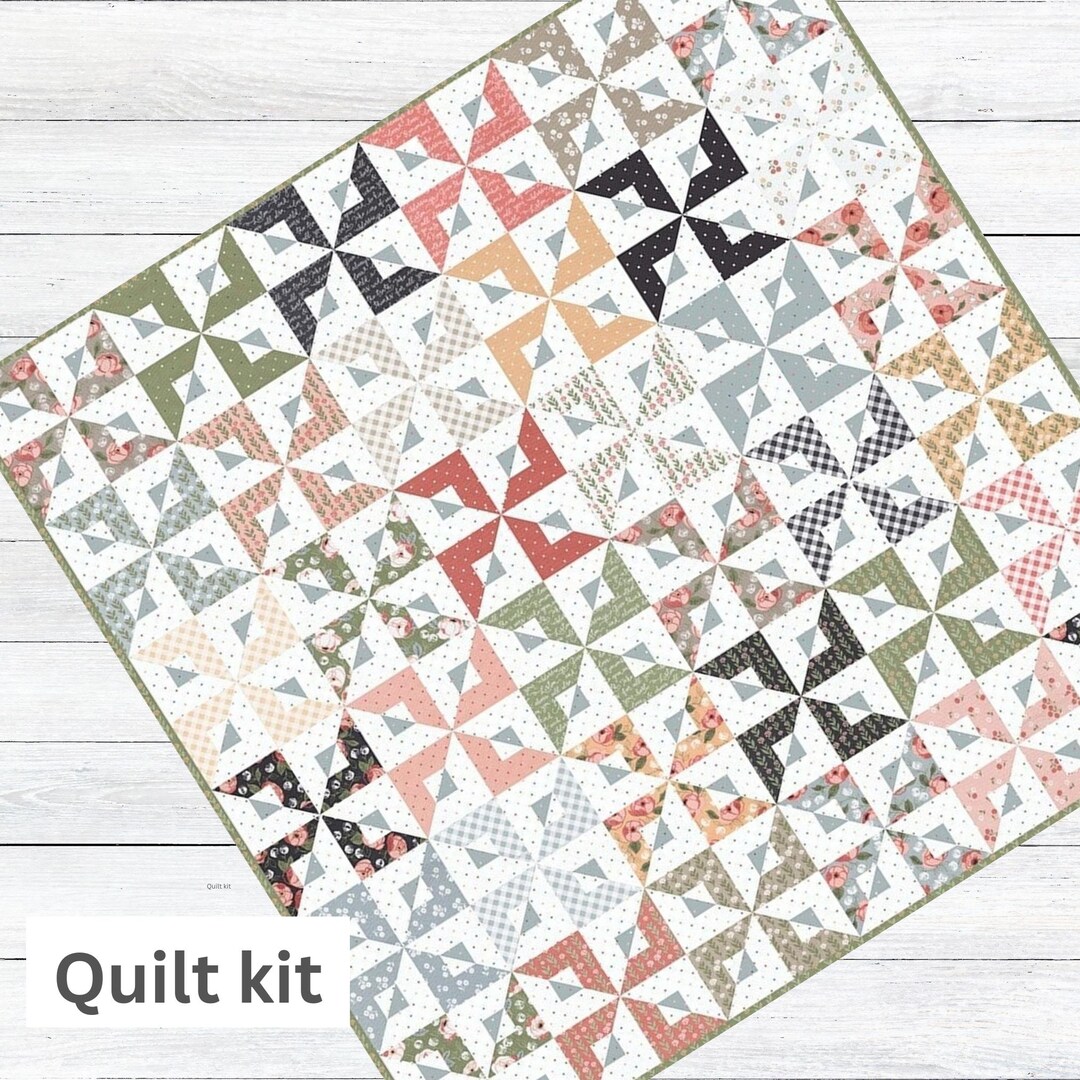 Jelly Roll Quilt Kit With All Fabric Included-country Rose Fabric and ...