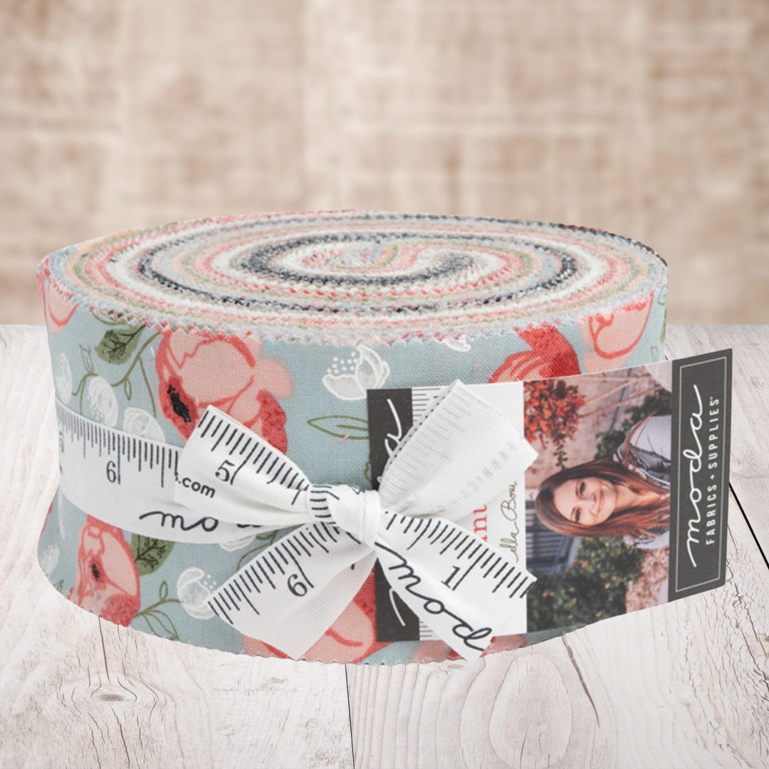 Floral Jelly Roll Fabric Strips-country Rose Flower Fabric-pink Peach ...