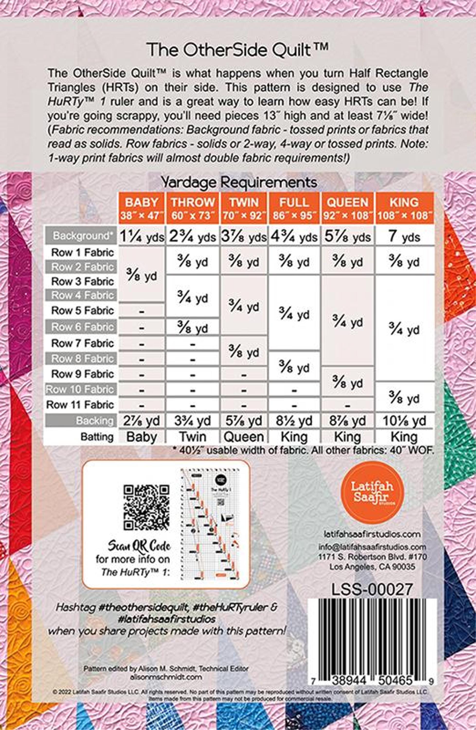 Half Rectangle Triangle Quilt Pattern: Hurty 1 Ruler, 6 Sizes (printed ...