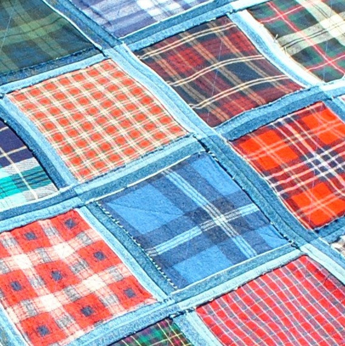 Denim Picnic Blanket Downloadable Pdf Pattern by Double Nickel | Etsy