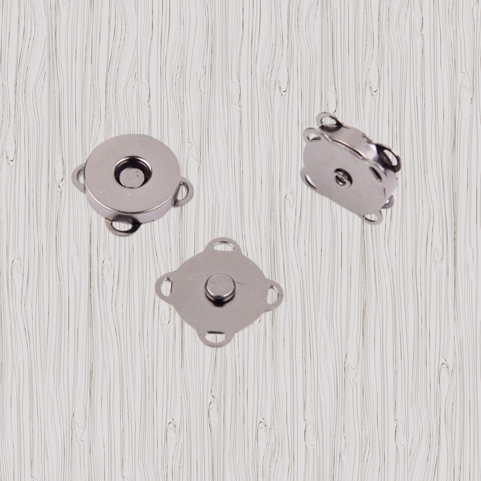 Sew in Magnetic Snap Fasteners 15mm Black Square Clasp Button Metal ...