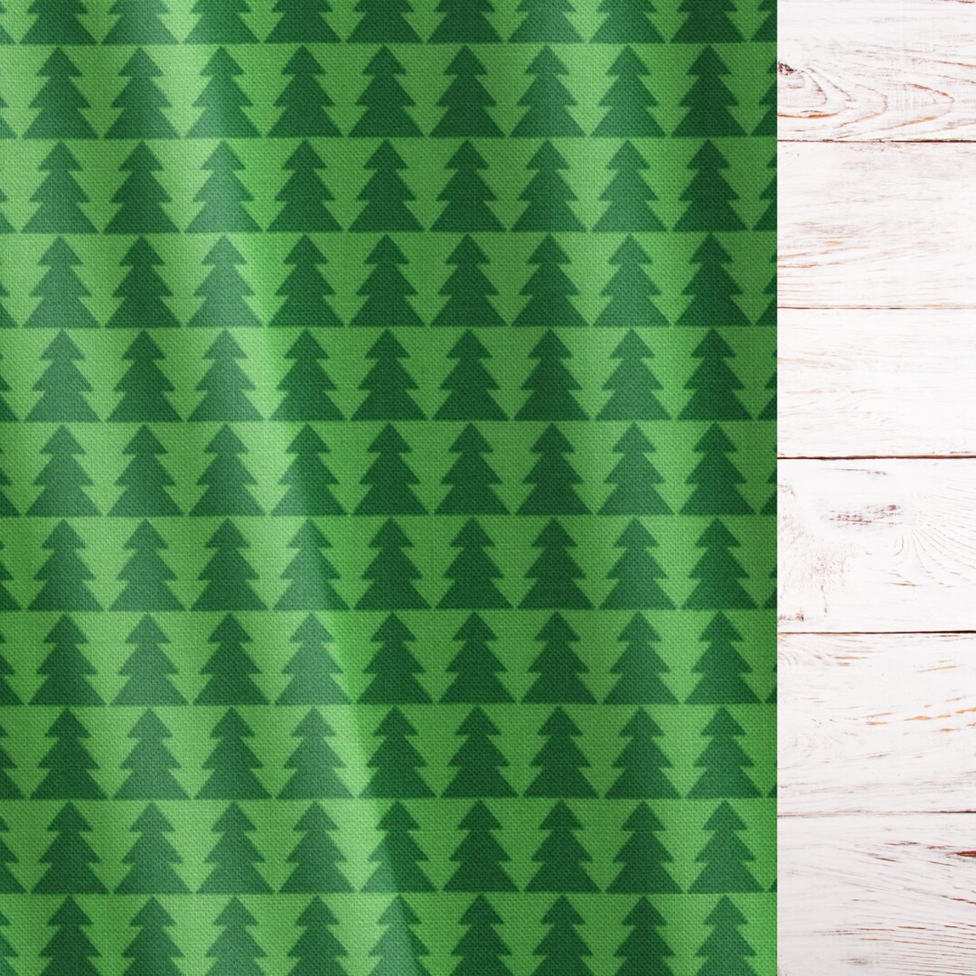 Christmas Tree Fabric by the Yard-candy Cane Lane Pine Tree Fabric ...