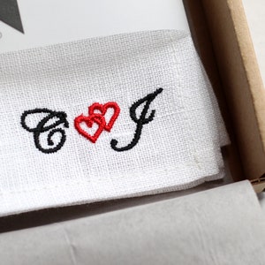 Embroidered Pocket Square, Personalized Wedding Hankie, Anniversary ...