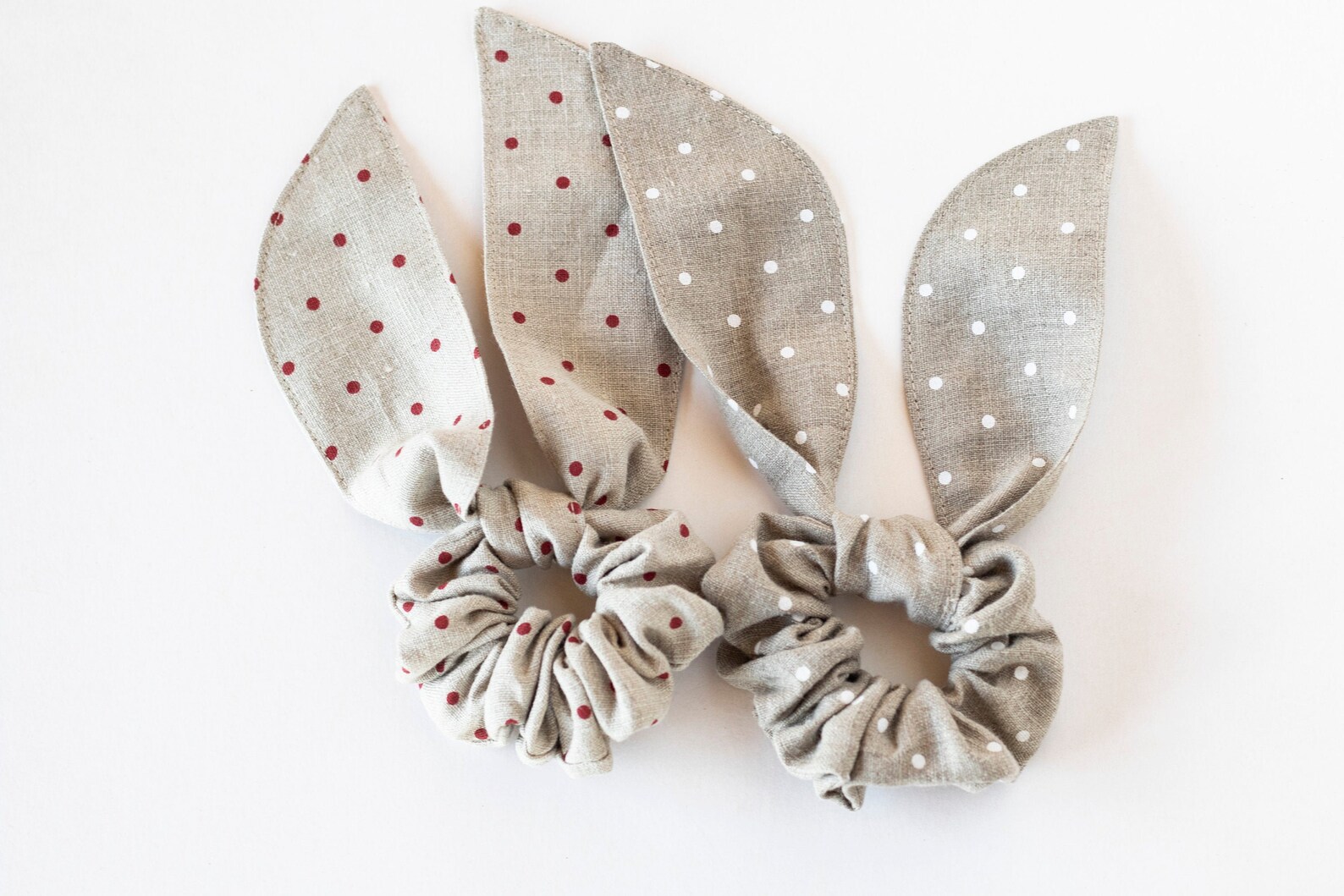 Scrunchie Hair wrap Linen scrunchie with bow Knot scrunchy | Etsy