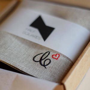 Embroidered Pocket Square, Personalized Wedding Hankie, Anniversary ...