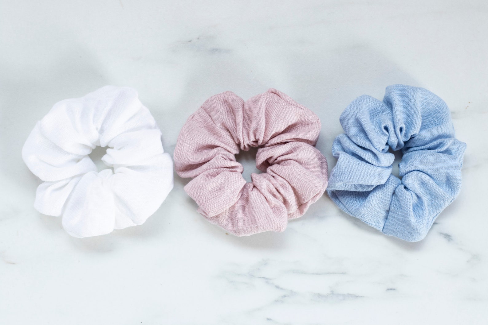 Ponytail Holder Hair Scrunchie Linen Hair Scrunchies Variety | Etsy