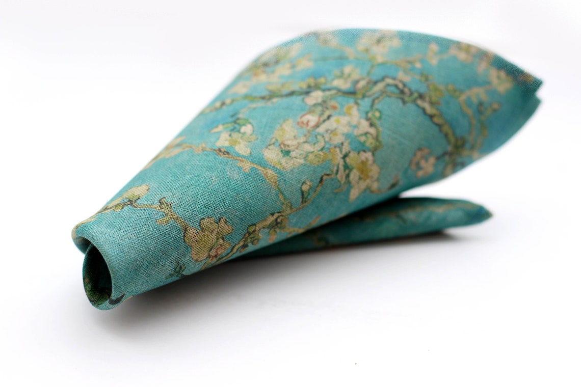 Vincent Van Gogh Painting Pocket Square Turquoise Grooms - Etsy