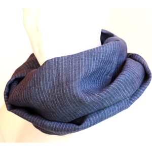 Gray Linen Infinity Scarf for Men or Woman Brown Blue Gray Linen Scarf ...