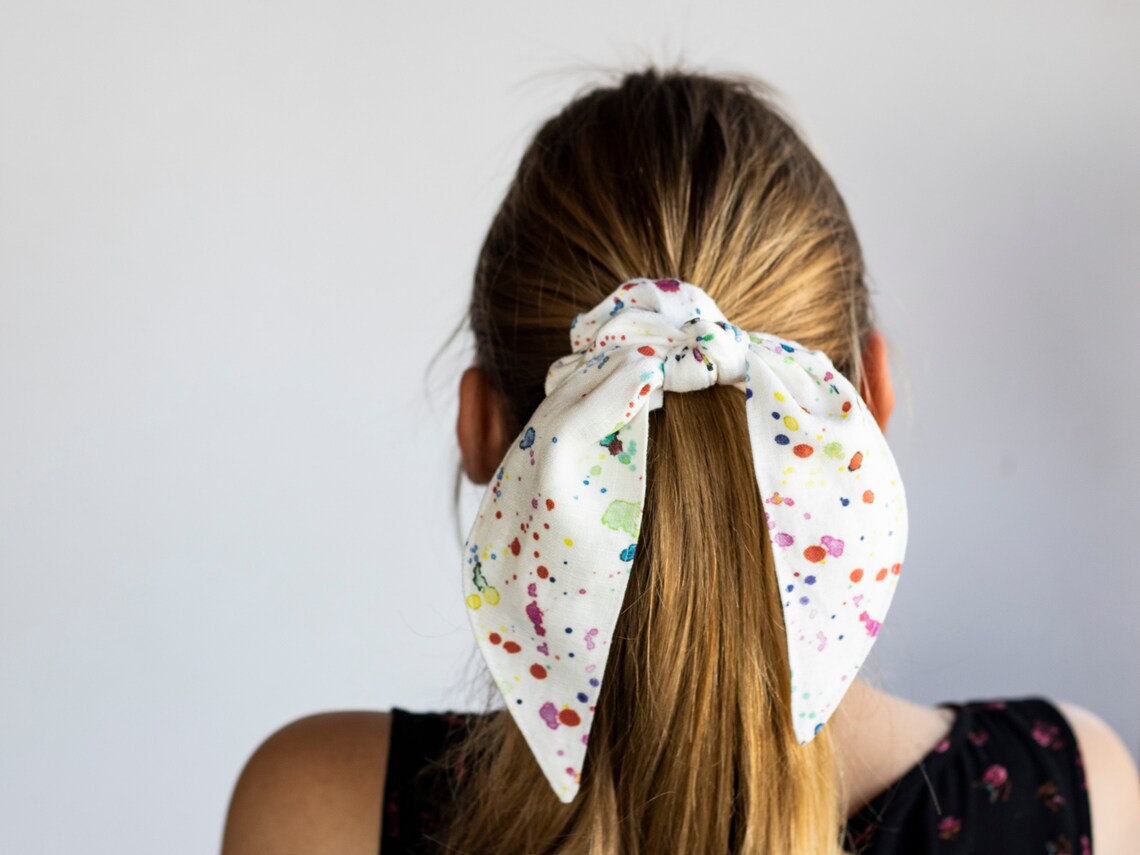 Dandelion Bow Scrunchie Hair Wrap Linen Scrunchie With Bow - Etsy