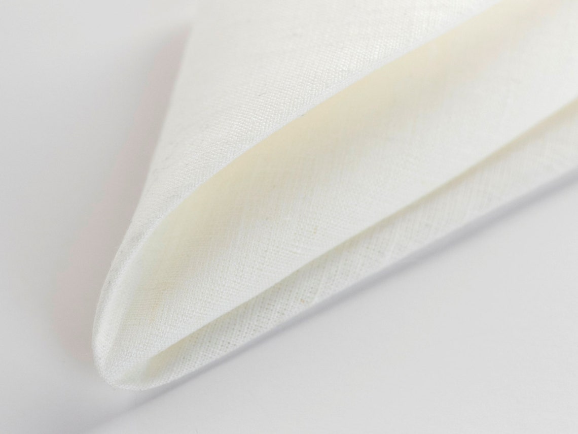 White Pocket Square off White Pocket Square Snow White | Etsy