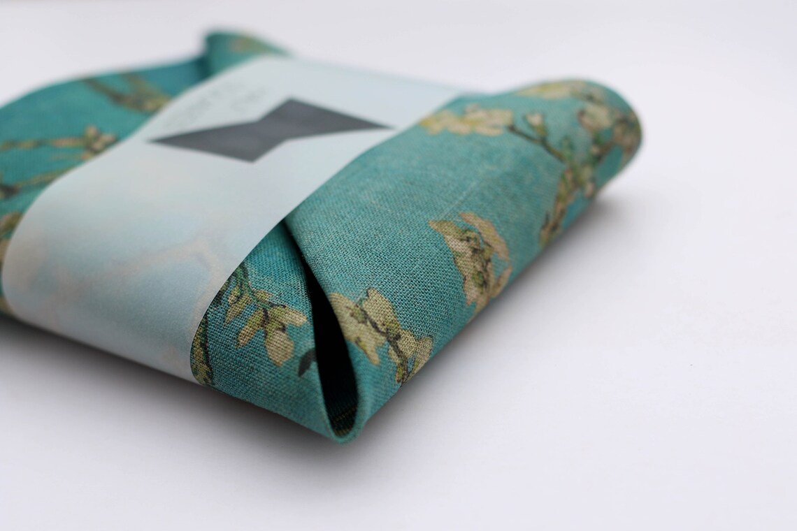 Vincent Van Gogh Painting Pocket Square Turquoise Grooms - Etsy