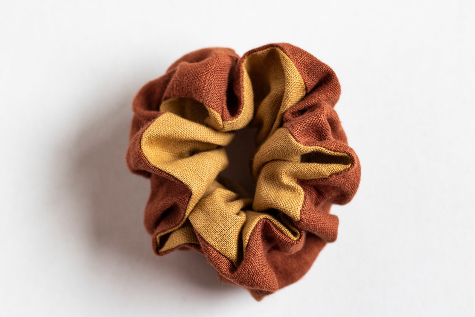 Two Colors Hair Scrunchie Ponytail Holder Linen Hair - Etsy