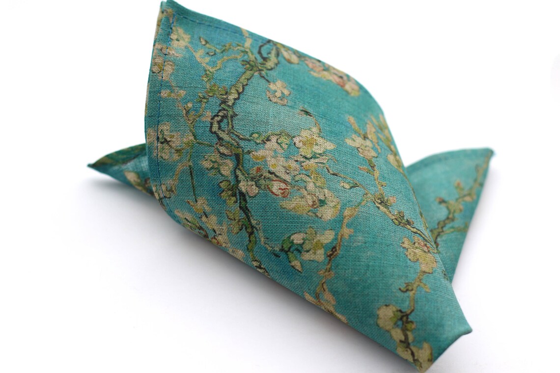 Vincent Van Gogh Painting Pocket Square Turquoise Grooms - Etsy