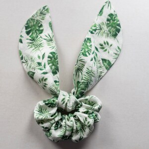 Ponytail Holder Greenery Bow Scrunchie Linen Hair Scrunchies Greenery ...