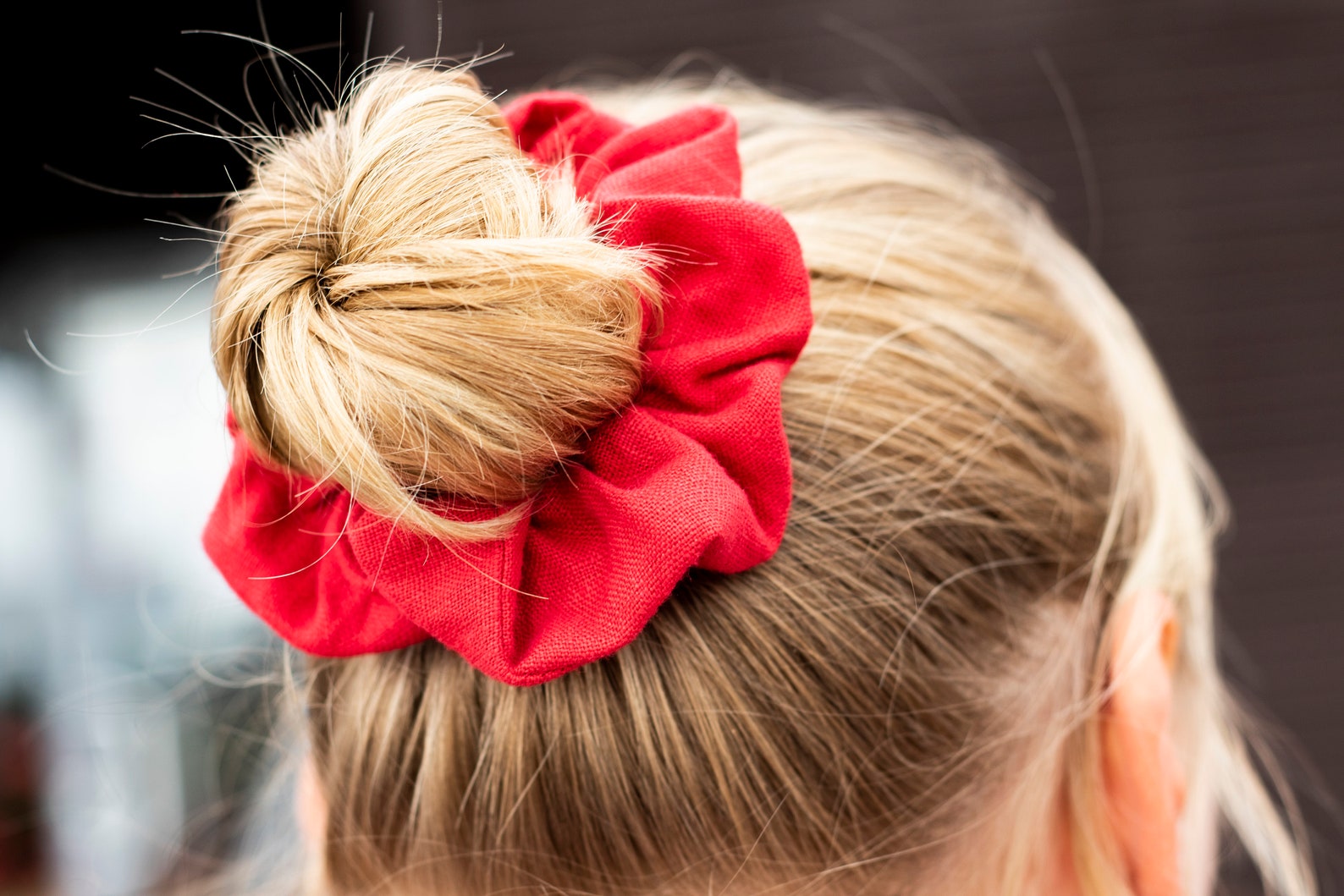 Scrunchie Hair wrap Linen scrunchie with bow Knot scrunchy | Etsy