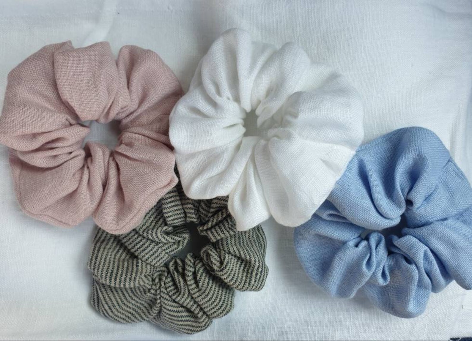 Ponytail Holder Hair Scrunchie Linen Hair Scrunchies Variety | Etsy